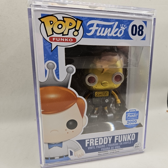 Funko | Toys | Funko Pop Freddy Funko 8 Gold Robot Funko Shop Exclusive ...